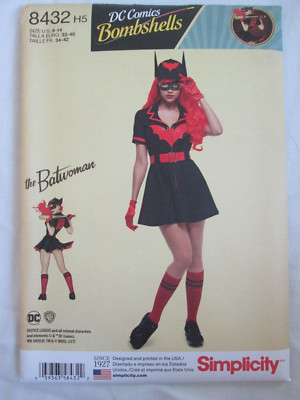 Simplicity 8431 DC Comics Bombshells Batwoman Costume Pattern 6-14 Ears ...