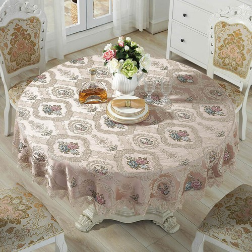 European Lace Tablecloths Round Vintage Cutwork Jacquard Floral Home ...