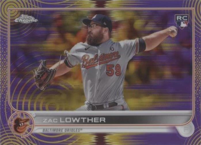 2022 Topps Chrome Sonic - Zac Lowther #159 Purple & Yellow Sonic Pulse ...