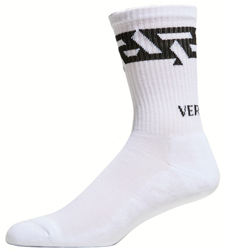 NWT VERSACE Greca Logo Greek Key White Black Stretch Cotton Crew Socks ...