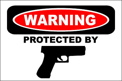 NO Trespassing Private Property Protected by Hand Gun USA 12" x 8 ...