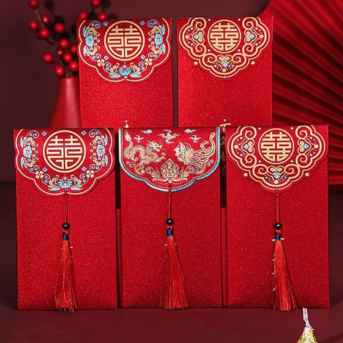 10Pcs/lot Creative Fringe Red Packet Gilding Hong Bao Spring Festival ...
