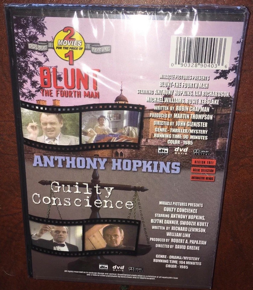 Guilty Conscience/Blunt: The Fourth Man (DVD, 2004)ANTHONY HOPKINS ...