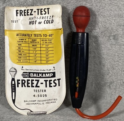 Vintage NAPA Balkamp Freez-Test Anti-Freeze Tester in Pocket Protector ...