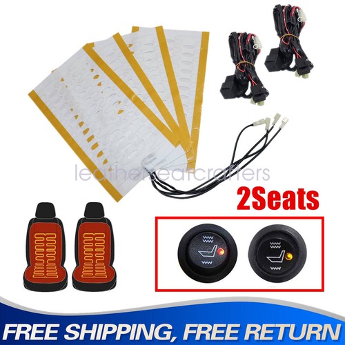 12V Universal Carbon Fiber Car Heated Seat Heater Kit with Round Switch ...