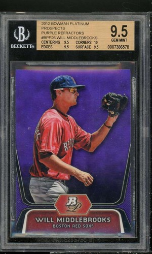 Will Middlebrooks Rookie Card 2012 Bowman Platinum Purple Refractors ...