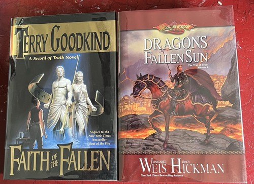 2 FANTASY 1st ED-HC NOVELS-“FAITH OF THE FALLEN” & “DRAGONS OF A FALLEN ...