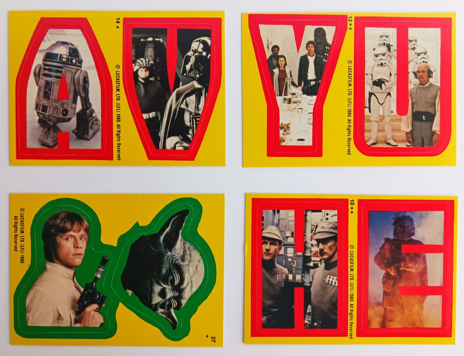 1980 Topps Star Wars Empire Strikes Back Stickers Series 1 Lot of 4 | eBay