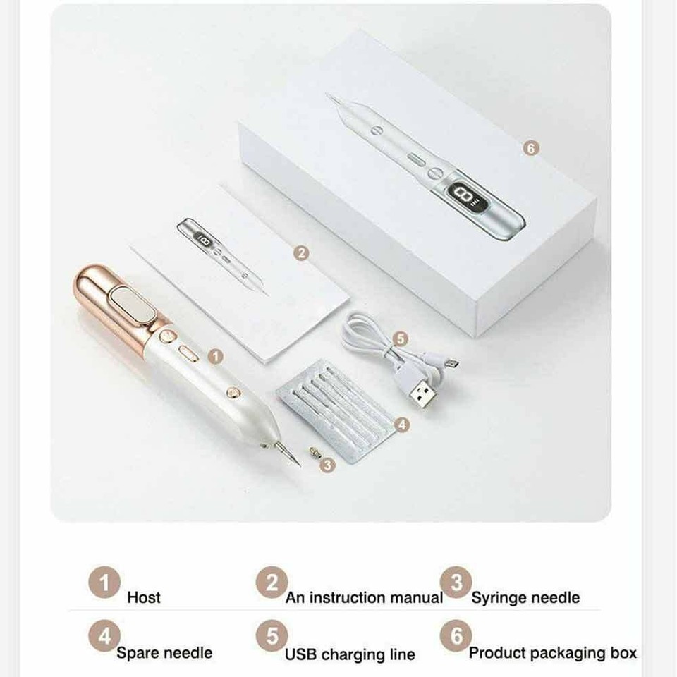 Laser Plasma Pen Freckle Remover Machine LCD Skin Mole Wart Dark Spot ...