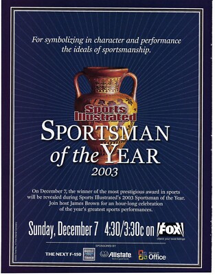 2003 Sports Illustrated Sportsman of the Year Vintage Magazine Print Ad ...