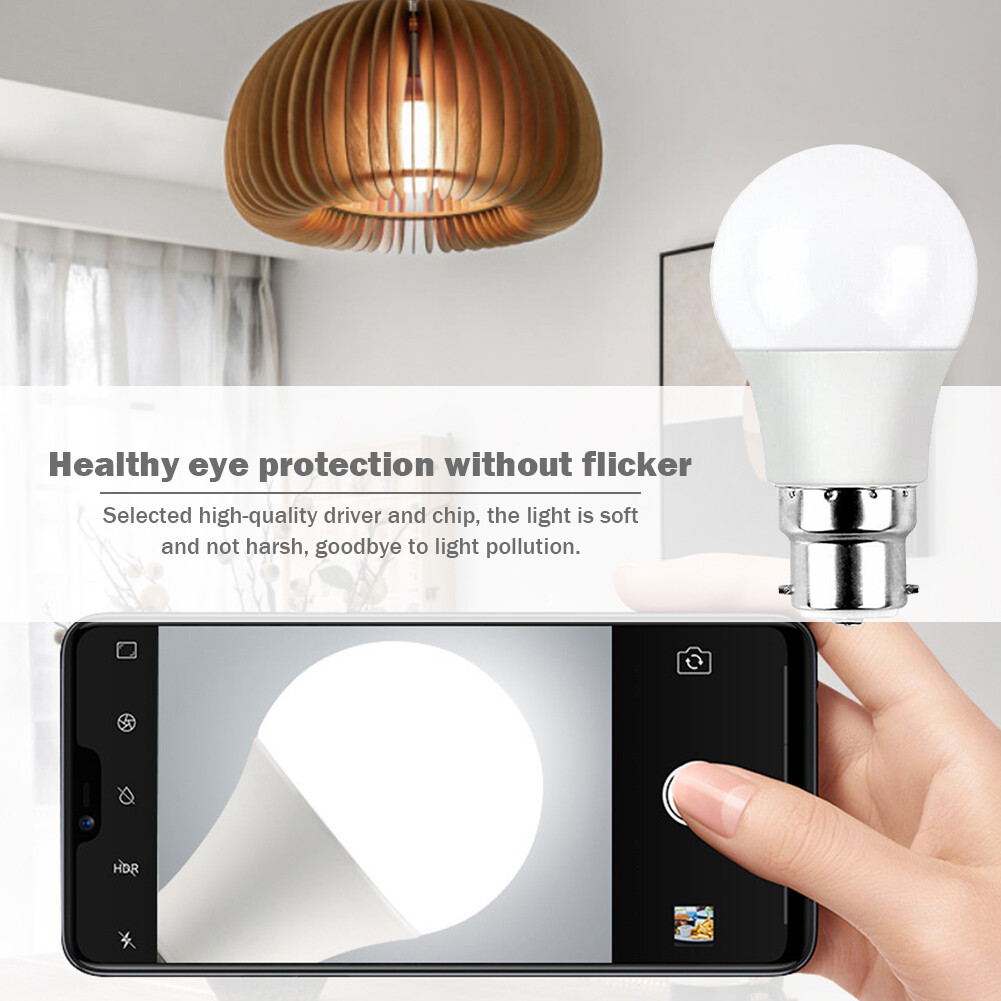 LED B22 Bulb Light 3000K/6500K for Bedroom (Cool White 6500K 12W (110V ...