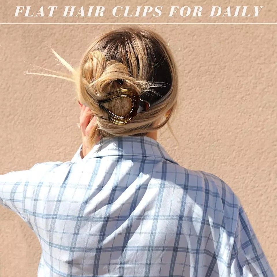 French Concord Flat Hair Clips - 6PCS Curved Hair Claw No Slip Hair ...
