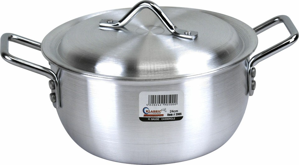 Crescent Elegant Aluminium Casserole Stock Soup Cooking Pots with Lid ...