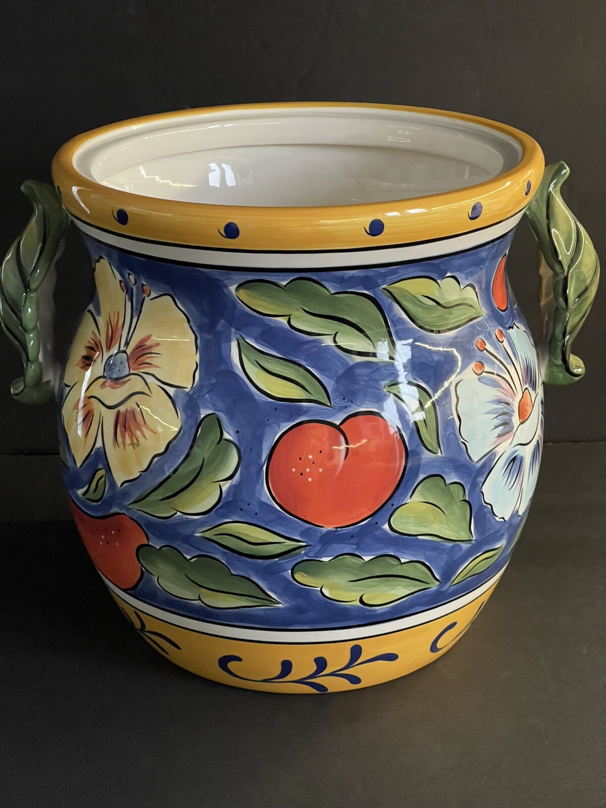 Clay Art Amalfi Jar Canister Planter Hand Painted San Francisco Large 9 ...