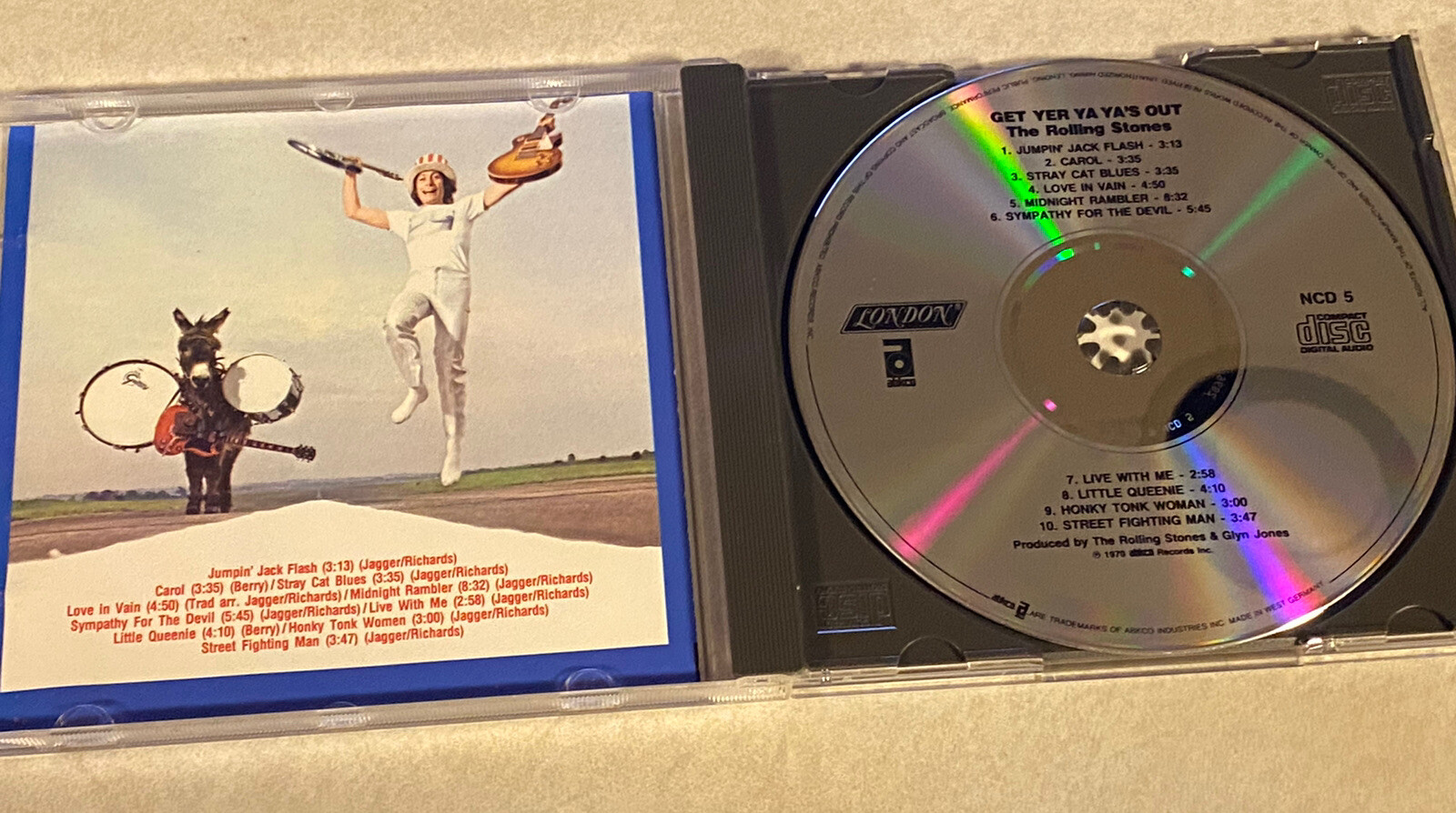 THE ROLLING STONES GET YER YA-YA OUT STONES IN CONCERT ABCKO 1986 Orig ...