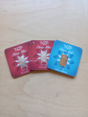 Gold Bullion Starter Set - 3x different bars .995 Solid pure 24k gold ...