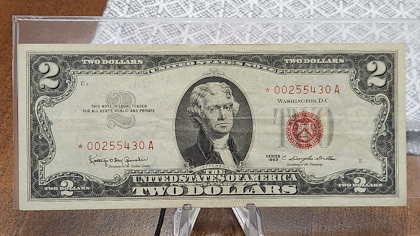 1963 $2 Dollar Star Note Red Seal United States Note Very Good ...