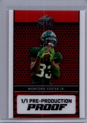 Montorie Foster Jr 2024 Leaf Football 1/1 Pre Production Proof | eBay