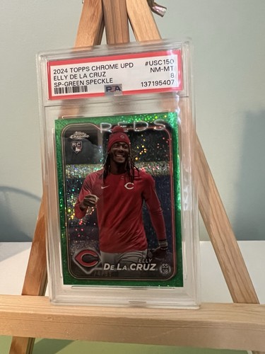 2024 Elly De La Cruz Topps Chrome #USC-150 Green Speckle/99 PSA 8 | eBay