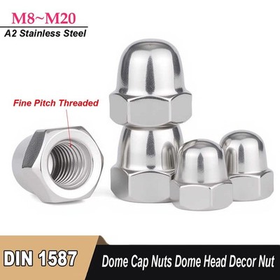 M8-M20 Fine Pitch Threaded Dome Cap Nuts Dome Head Decor Nut A2 ...