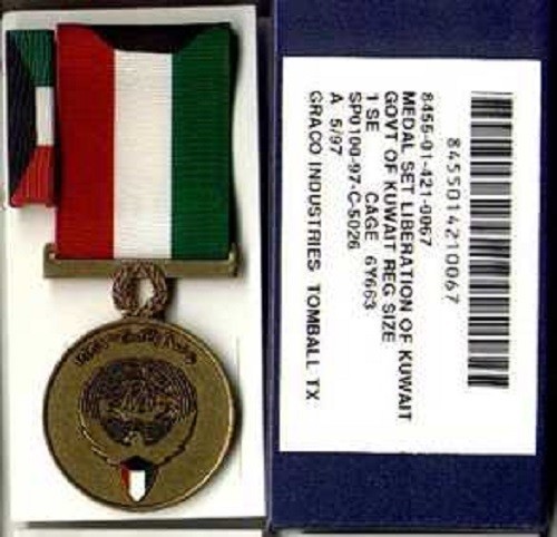 Liberation of Kuwait Medal - Boxed Original: Iraq Gulf War Military ...
