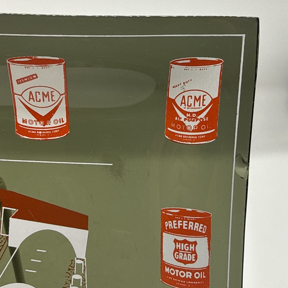 RARE VINTAGE ACME REFINING CORP NEWARK NJ OIL CANS GLASS ASH TRAY | eBay