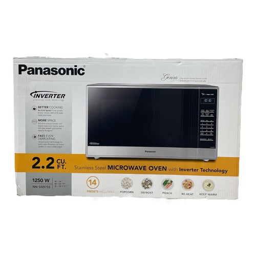 Panasonic 2.2 cu ft Stainless-Steel 1250W Microwave Oven, Cyclonic Wave ...