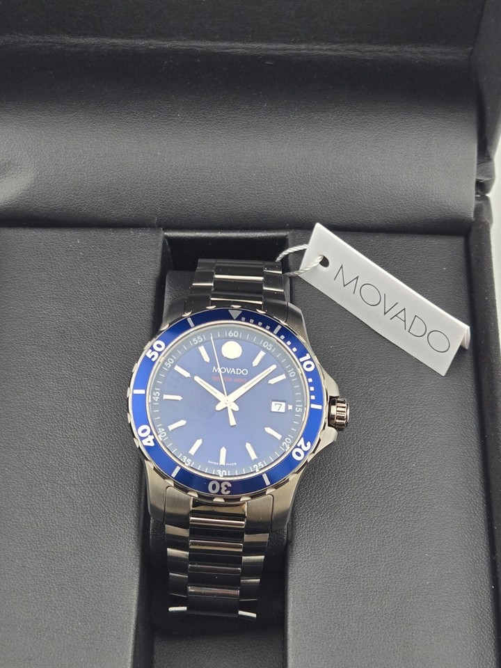 Movado Men's Series 800 Blue Dial Stainless Steel Watch - 2600159 ...