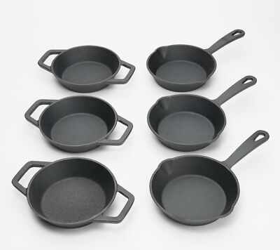 Set of (3) 2-Piece Mini Cast Iron Cook Set in Gift Box | eBay