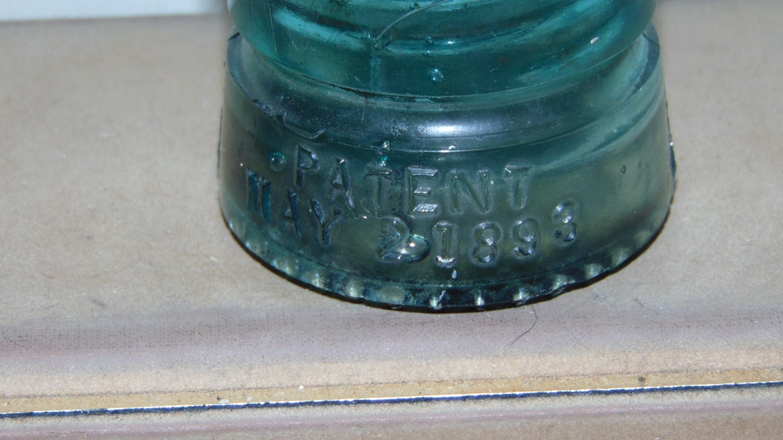 VINTAGE HEMINGRAY NO.12 BLUE GLASS INSULATOR PATENT MAY 2 1893 | eBay