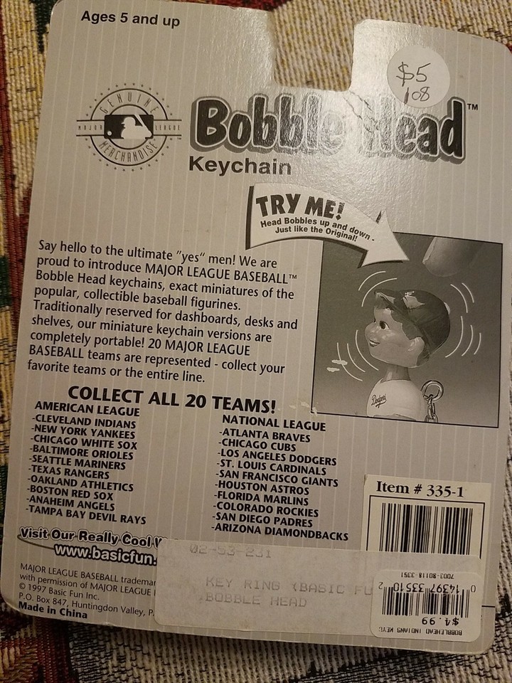 MLB Bobblehead Keychain Cleveland Indians | eBay