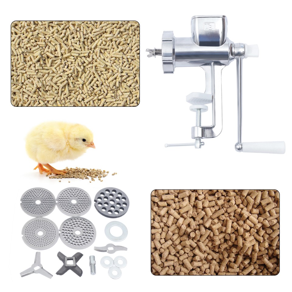 Household Feed Pellet Mill Manual Hand Pet Food Maker Machine 1.5+2+2.5 ...