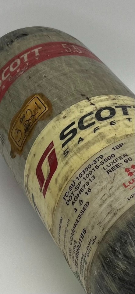 Scott 5.5 SCBA Cylinder, 45 Min, Snap Change, 200970-01, 08/2016 Mfg ...