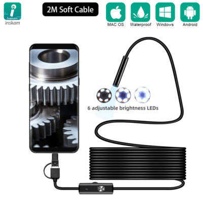 7mm Mini Snake Endoscope Borescope Inspection Camera For USB Type-C ...