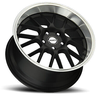 (4) Shift H28 Crank 17x7 5 4x100/4x4 5" +30mm Gloss Black Wheels Rims ...
