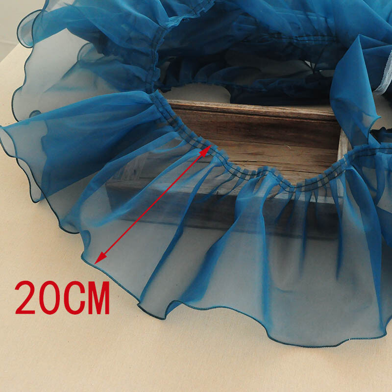 5 Meters Lace Mesh Ruffles Edge Pleated Sewing DIY Organza Trimming ...
