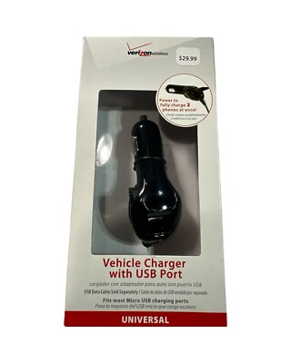 Verizon Wireless Vehicle Charger With Usb Port Universal New Inbox | eBay
