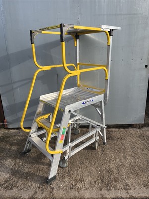 Werner Mobile Safety Platform Steps Ladders 3 Tread 150kg 13403 | eBay UK