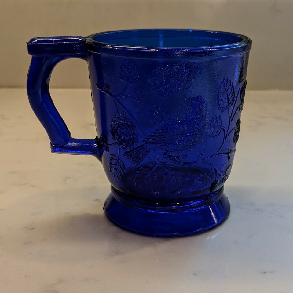 Mosser Glass Robin in Tree Cobalt Blue Child's Mug Cup After Bryce ...