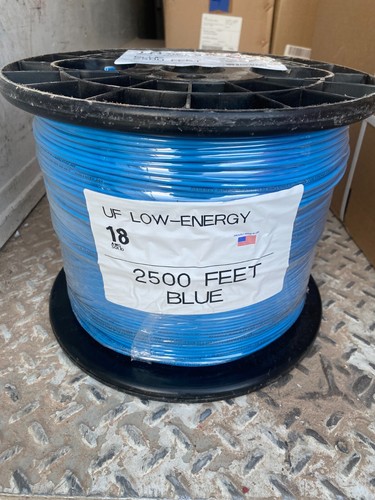 2500' SPOOL REEL BLUE TRACER WIRE 18-AWG 45 mil PE Underground Low ...