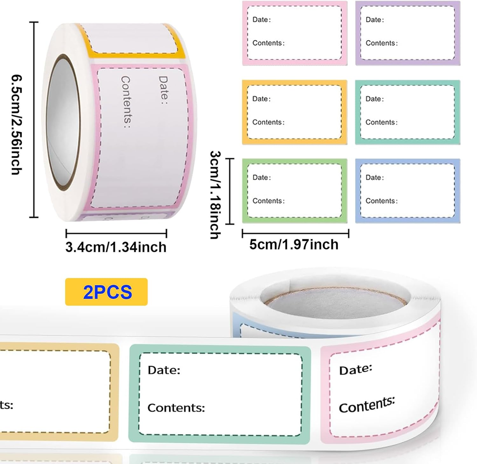 Removable Freezer Labels, 500 Pcs Food Storage Labels, 6 Colors ...