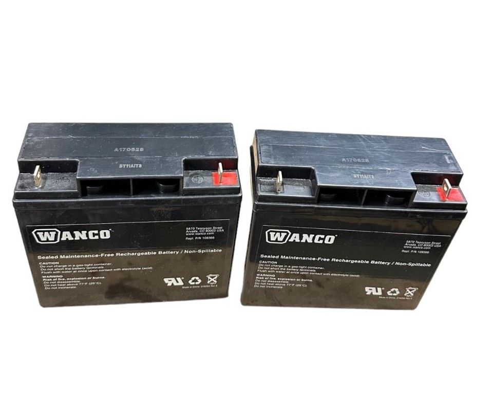 WANCO 109366 Sealed Maintenance Free Rechargeable Battery (LOT OF 2 ...