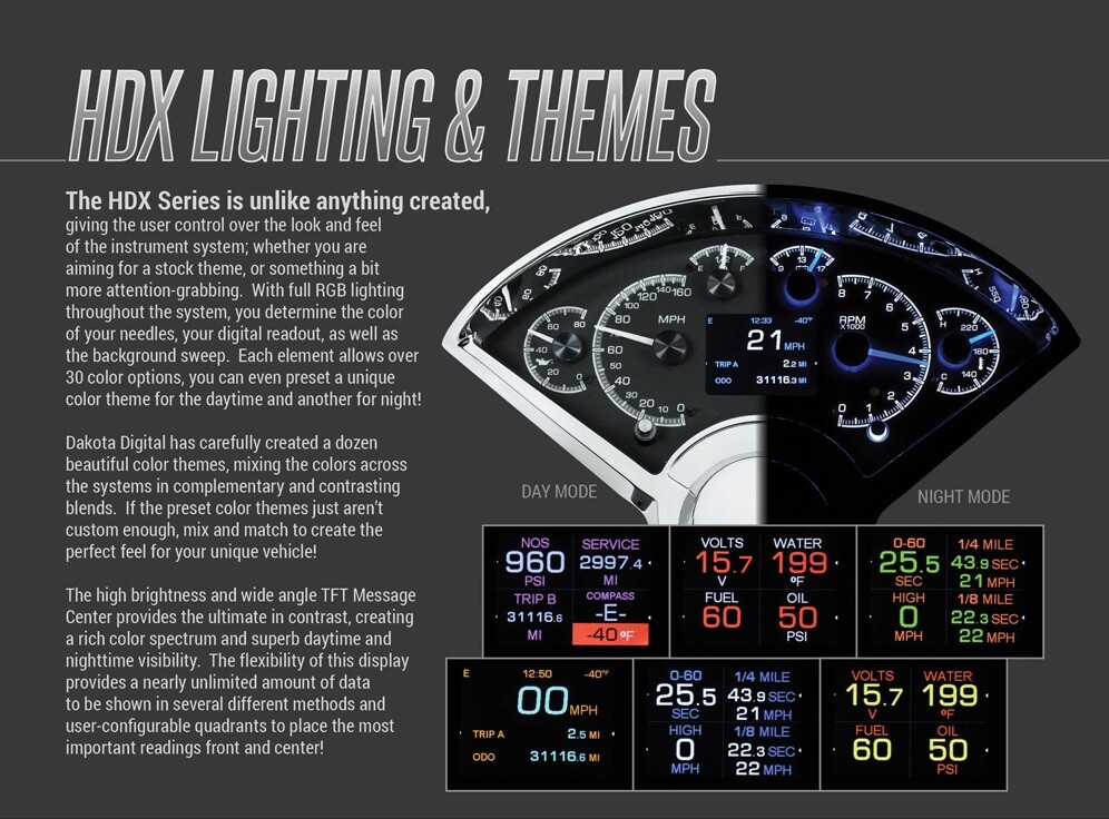 Dakota Digital 1977-90 Chevy Caprice/Impala HDX Black Gauge Kit HDX-77C ...