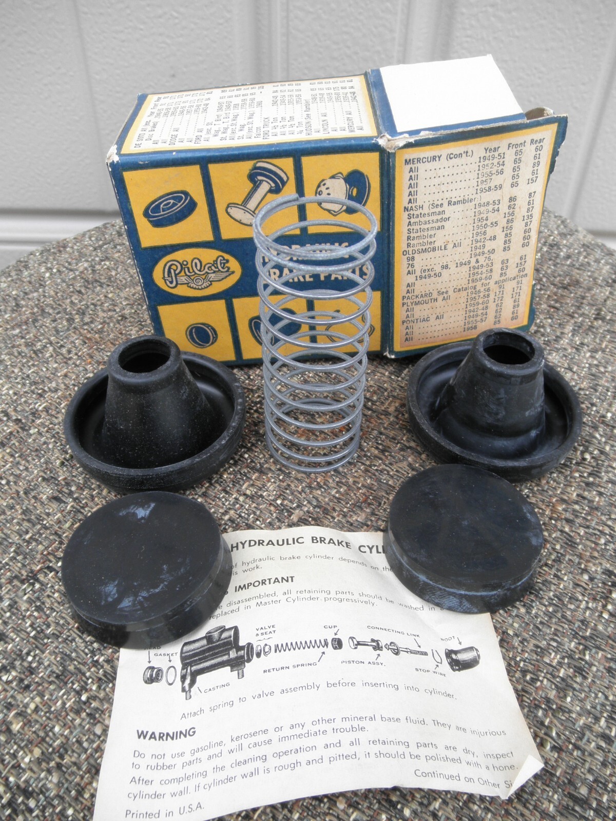 Vintage New Old Stock (NOS) "Pilot" Brand Wheel Cylinder Rebuild Kit | eBay