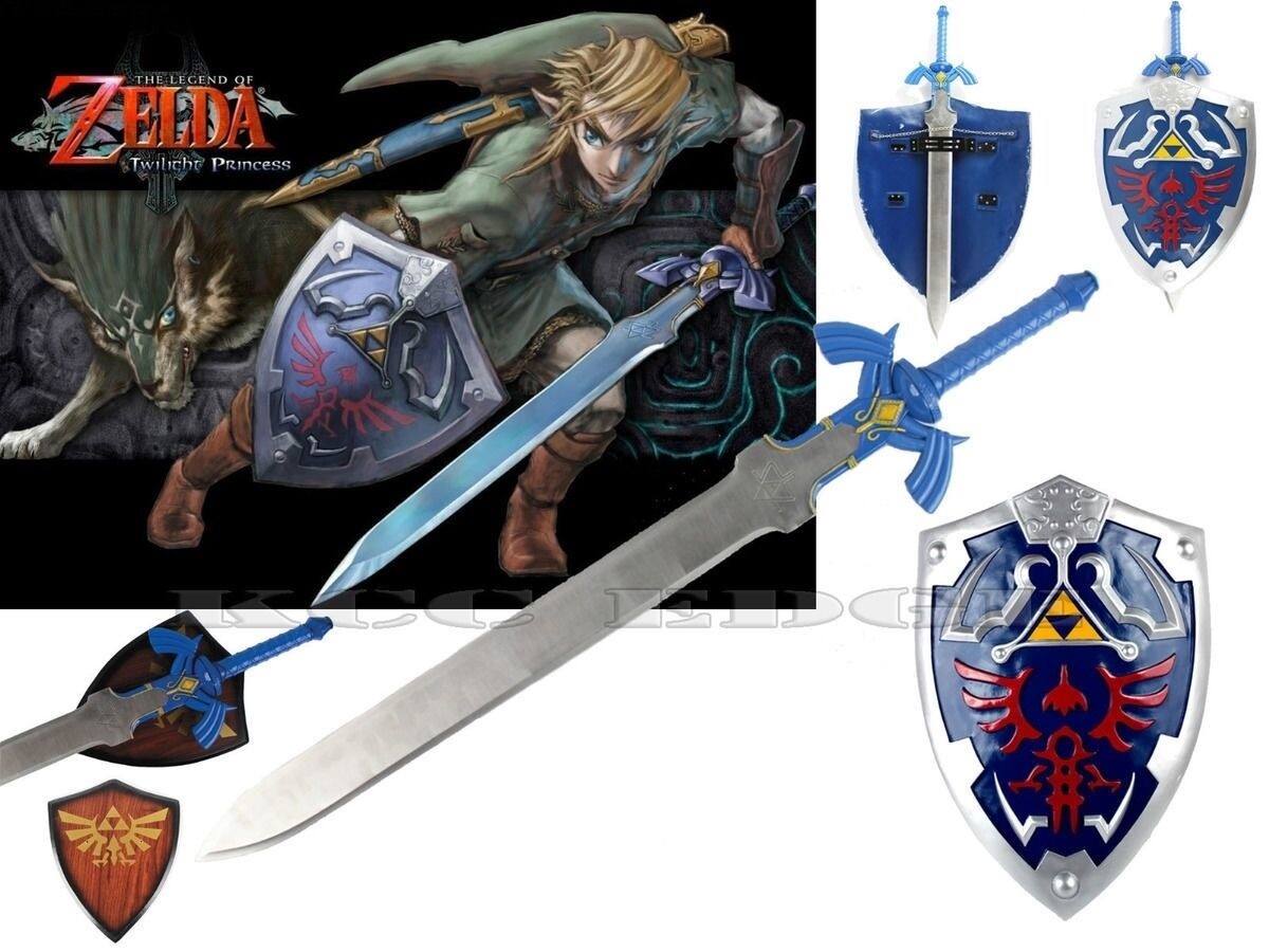 Zelda Link's Hylian Shield & Link's Master REAL RAZOR SHARP SWORD HOT ...
