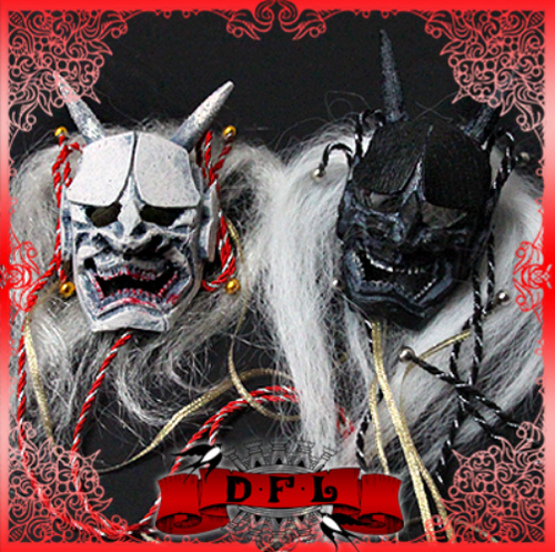 1/3&Uncle BJD Devil Oni Mask with Wig Noh Mercy Face Make Up Doll ...