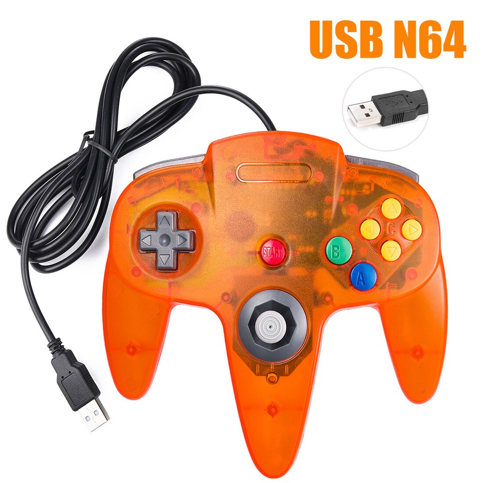 For Nintendo 64 N64 Wired USB Controller Joystick Gamepad For PC MAC ...