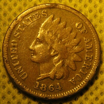 1864-L Indian Head Cent with repunched date! Snow-3 variety with full ...