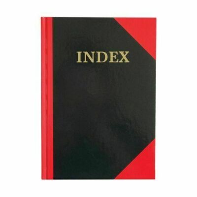 Cumberland A5 Index Book A-Z 150x210mm Ruled Red & Black Hard Cover ...