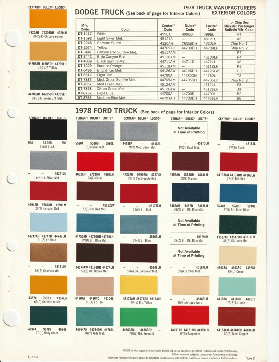 1978 Ford F150 Paint Codes - Infoupdate.org